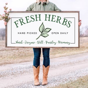 Fresh Herbs Sign, Wood Fresh Herbs Sign, Fresh Herbs Sign, Fresh Herbs ...