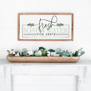 Fresh Soap & Water Sign, Wood Soap Sign, Soap Shop Sign, Soap Wall ...