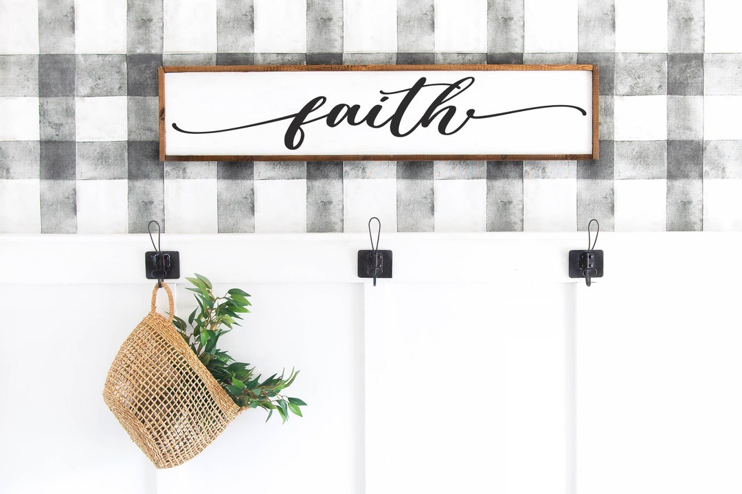 Faith Sign, Wood Faith Wall Decor, Faith Wall Sign, Faith Wall Decor ...