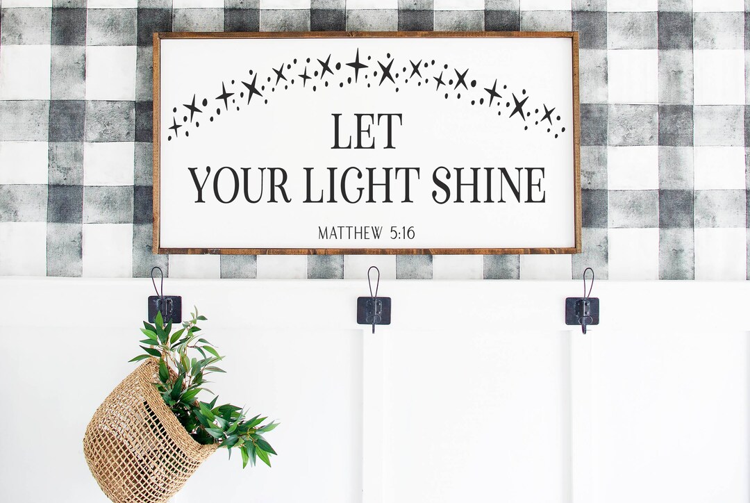 Let Your Light Shine Sign, Light Sign, Wood Light Sign, Wood Light ...