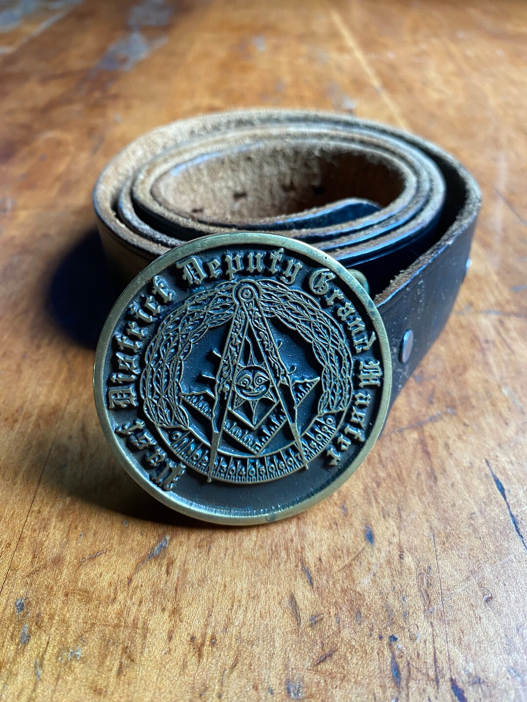 Vintage Brass Freemason Masonic Lodge Leather Belt Buckle - Etsy