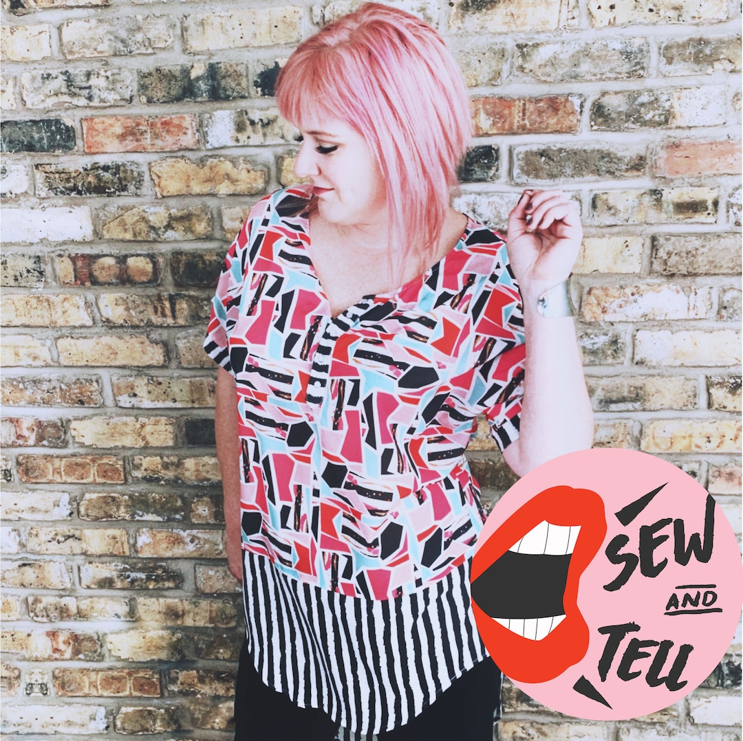 Motley Tunic Top - Women's PDF Sewing Pattern | Two-toned Button Down ...