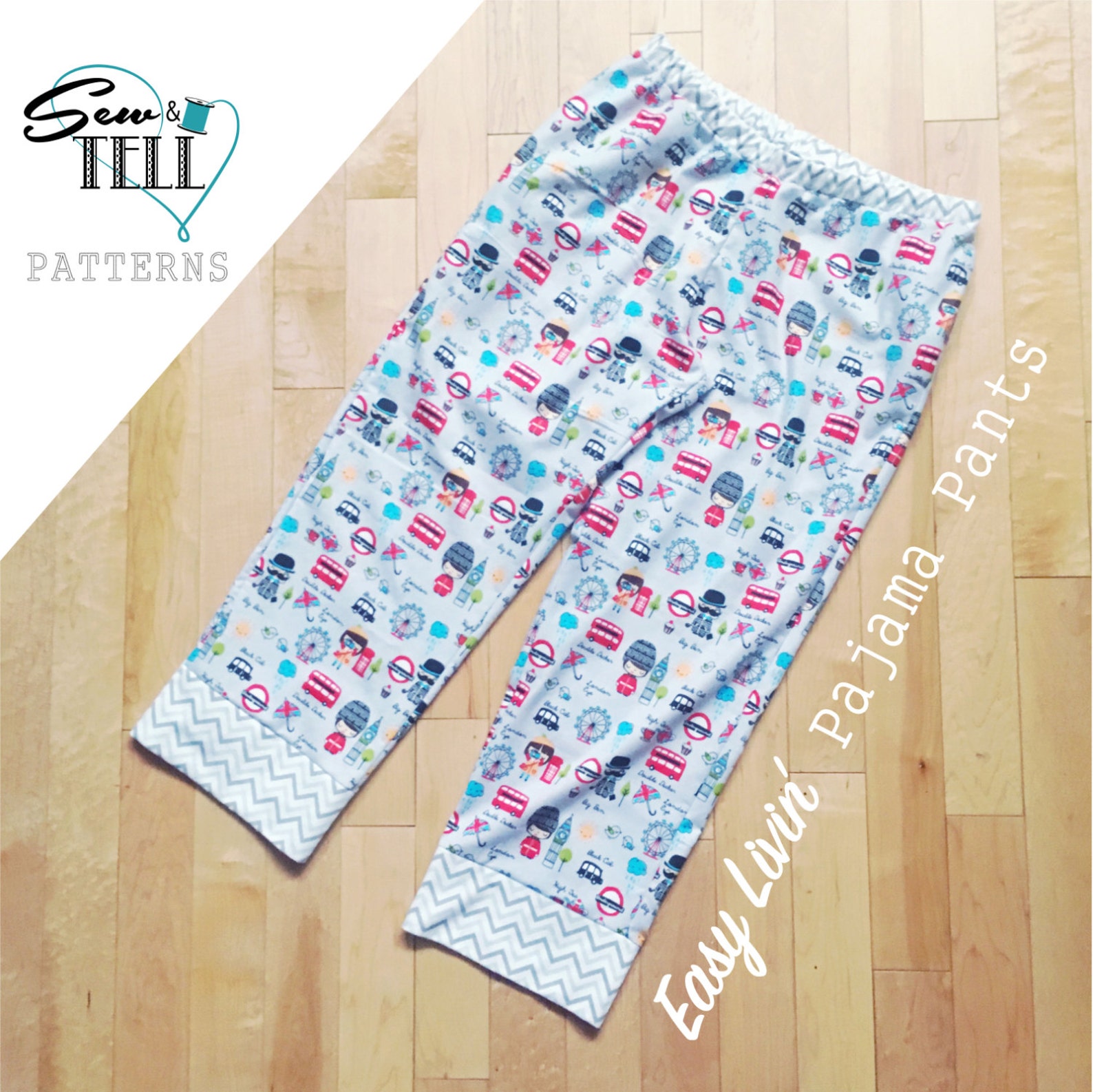 Easy Livin' Adult Pajama Pants PDF Pattern | Easy Sewing Digital ...