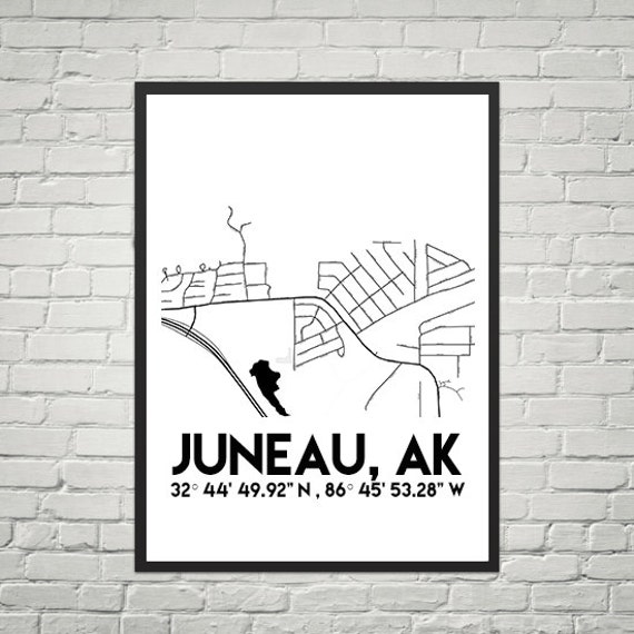 Map Poster of Juneau Alaska instant Download - Etsy
