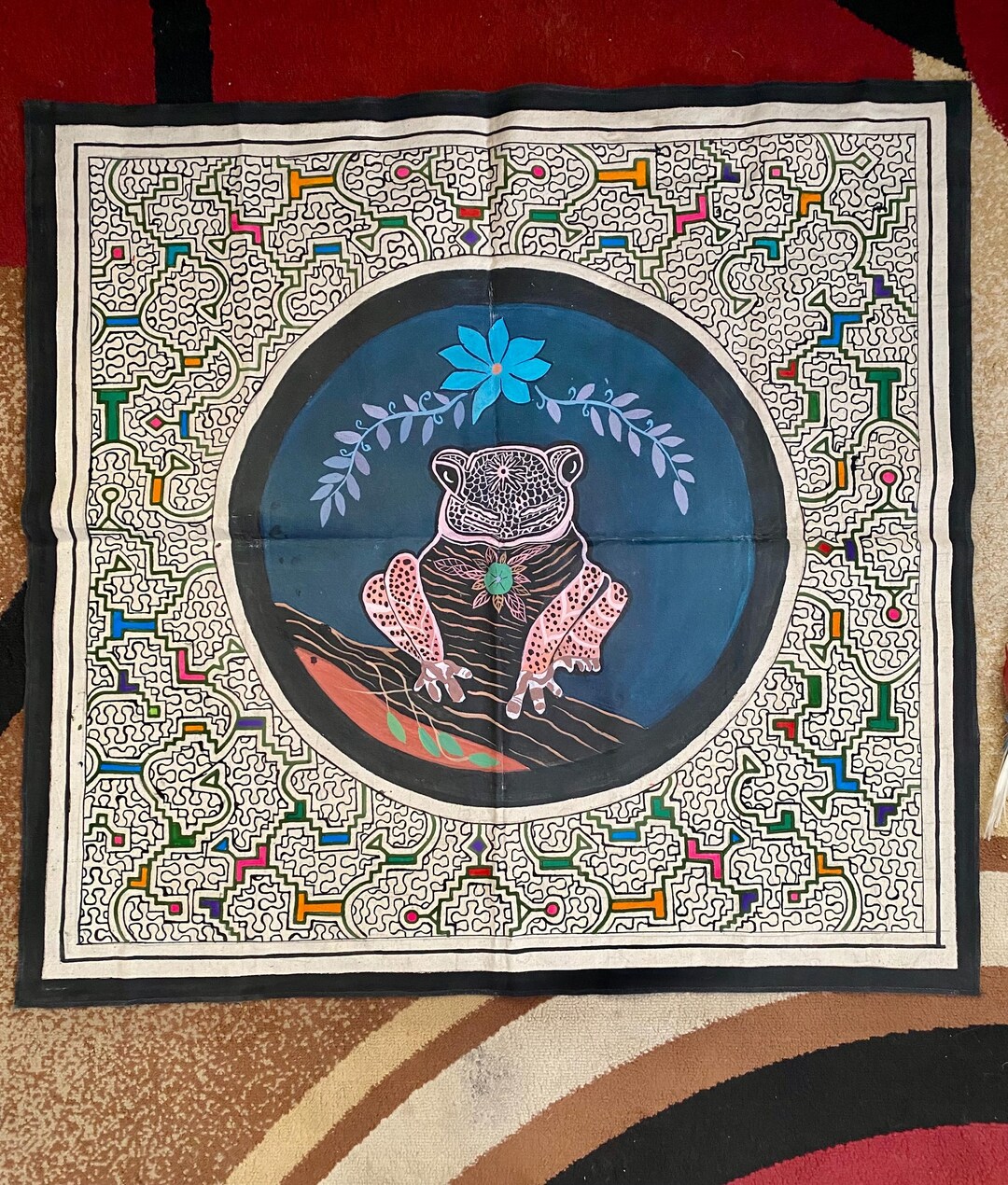 Tree Frog Painted Shipibo Tapestry - Etsy