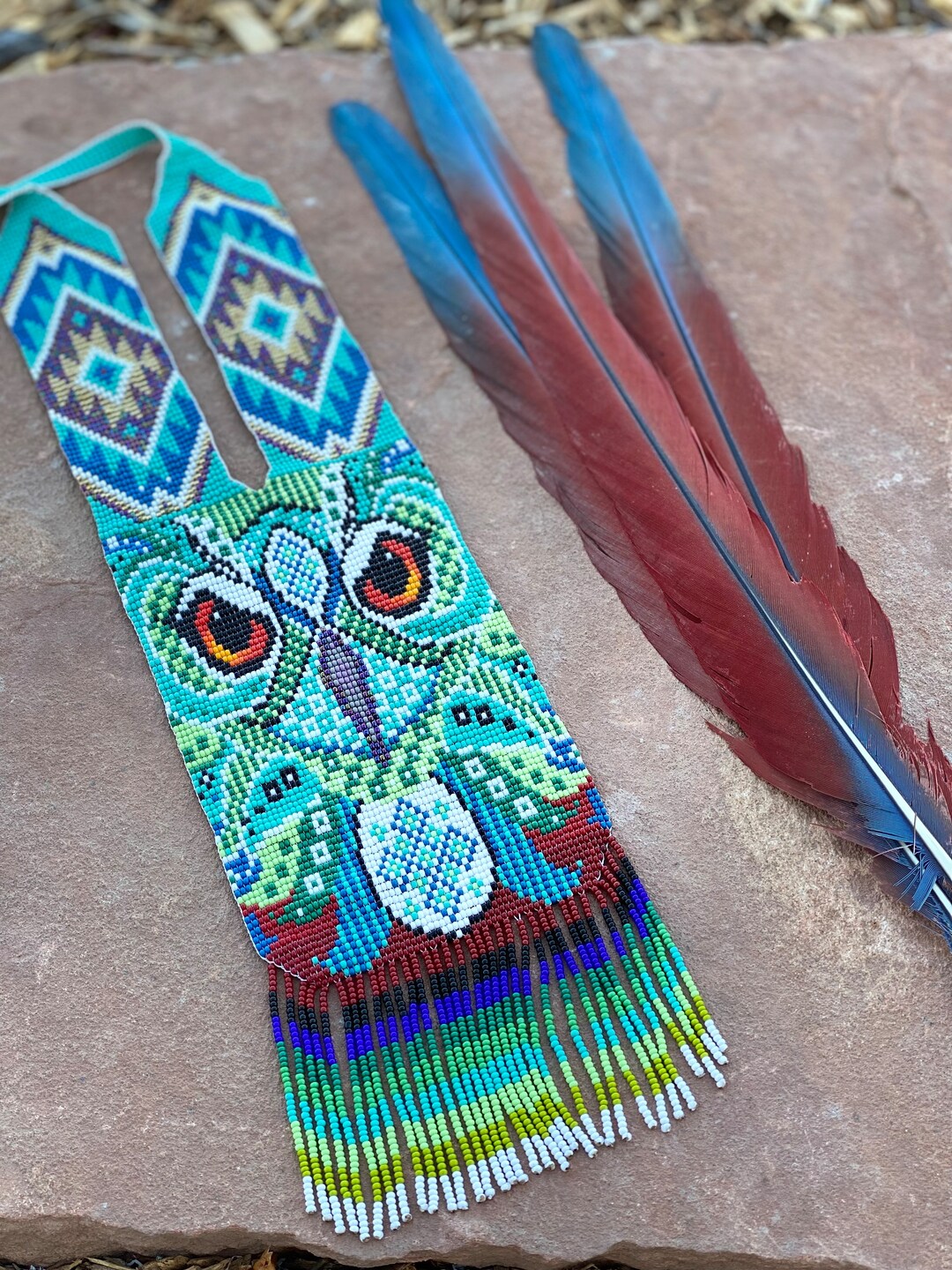 Owl Spirit Embera Seed Bead Necklace - Etsy