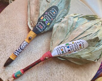 Chakapah LUXURY • Shakapa • Chacapa • Shipibo Shamanic Leaf Rattle ...