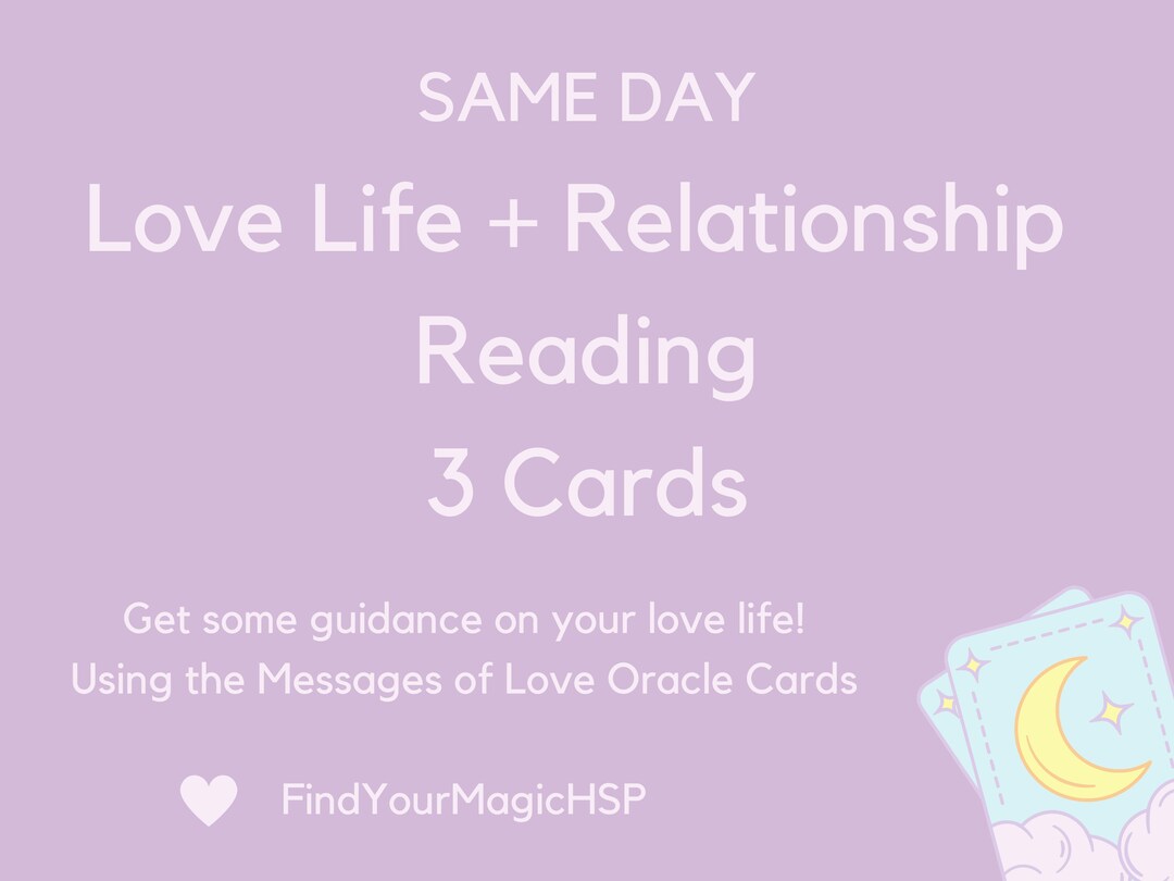 Love Life Oracle Card Reading: 3 Card Clarity (same Day Digital Video ...