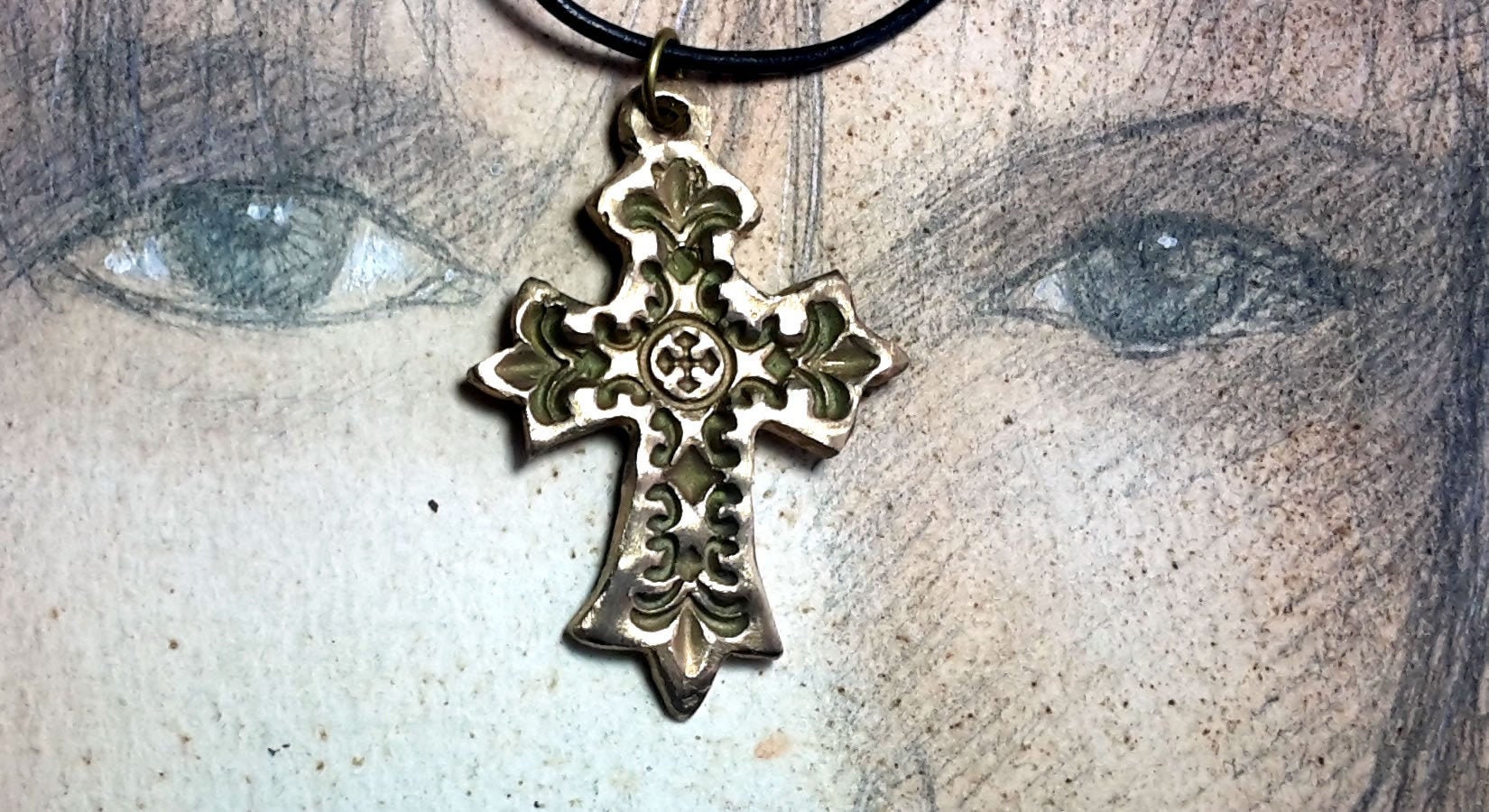 Gothic Christian Cross Handmade by Me in Goldcolor Bronze - Etsy
