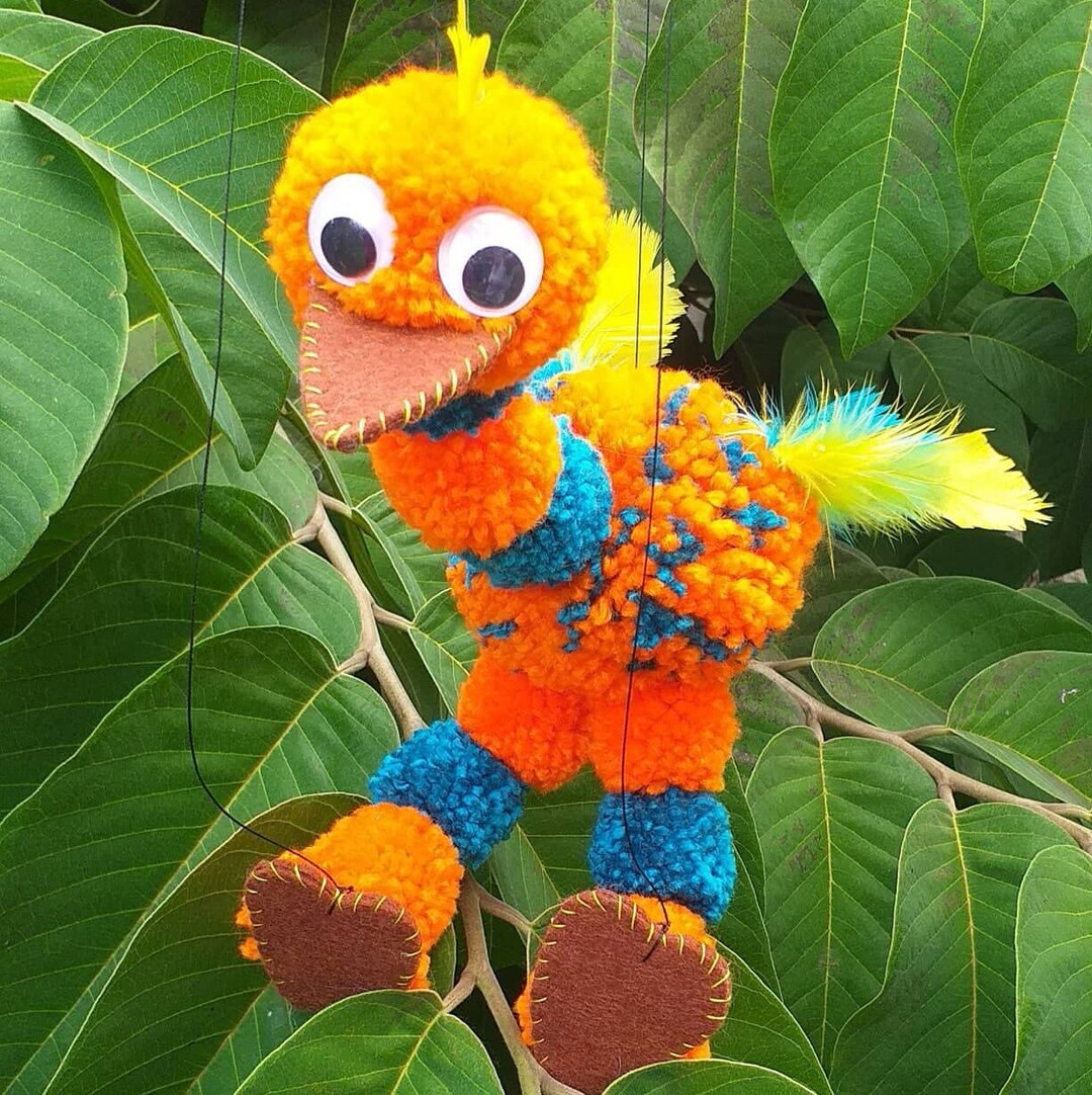 Kids Puppet Marionette, Pom Poms, Animal, Marionettes, Fun Bird, Wool ...