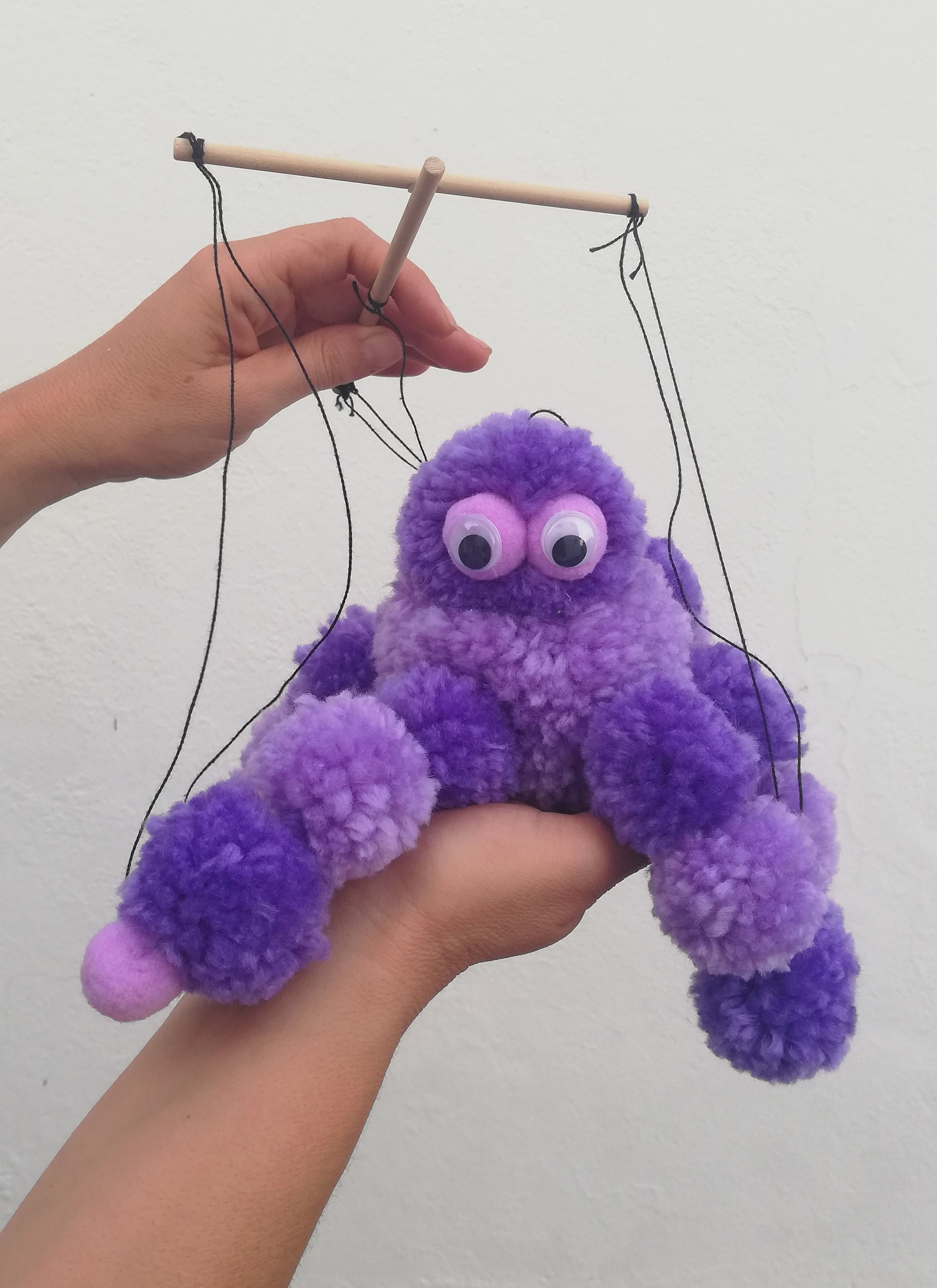 Kids Puppet Pom Poms Marionettes, Animal, Fun Octopus Wool, Títere ...