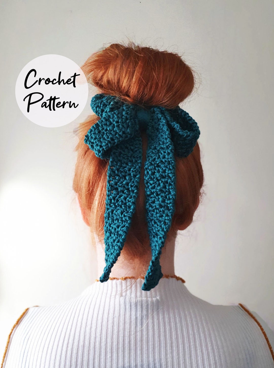 Bigger the Bow Scrunchie // Crochet Pattern PDF // Hair Accessory ...