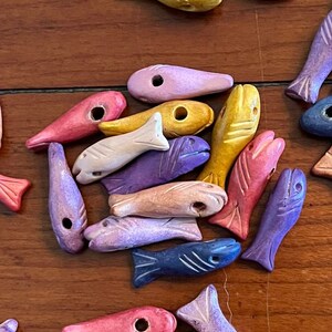 12 Hand-made Ceramic Fish Beads. - Etsy