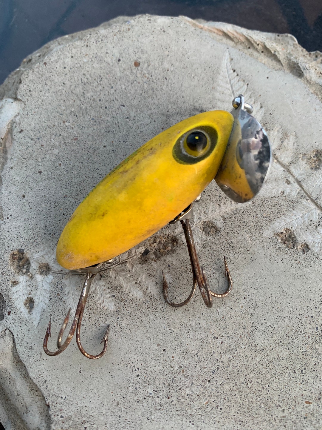 Vintage Yellow Arbogast Jitterbug Tough Color Rare Early - Free ...