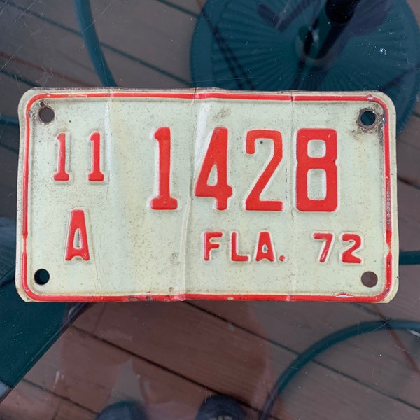 Florida Motorcycle License Plate - Etsy