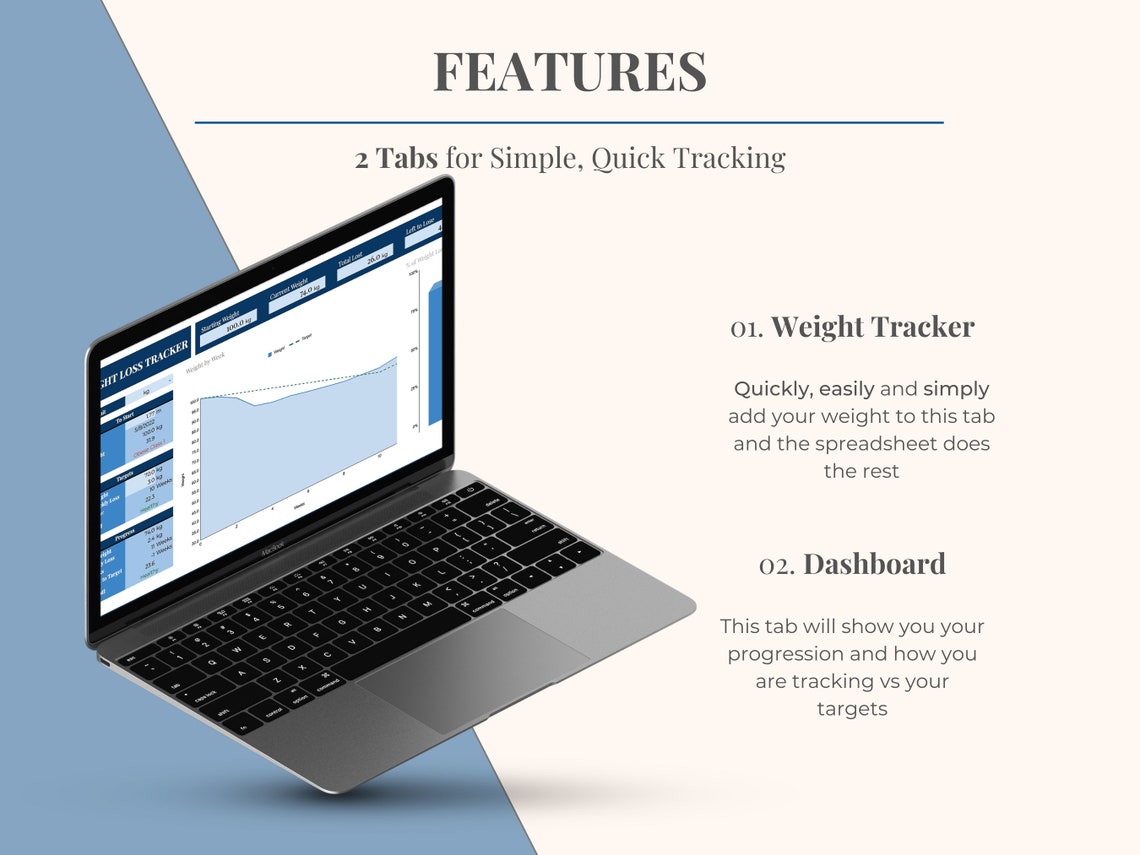 Simple Weight Loss Tracker Blue Google Sheets Template Weight Loss ...