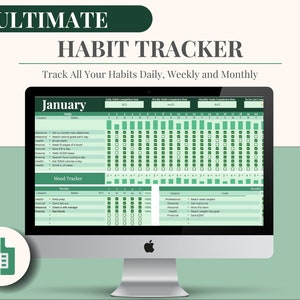 Digital Habit Tracker 2023 - Mood Tracker, Google Sheet Spreadsheet ...