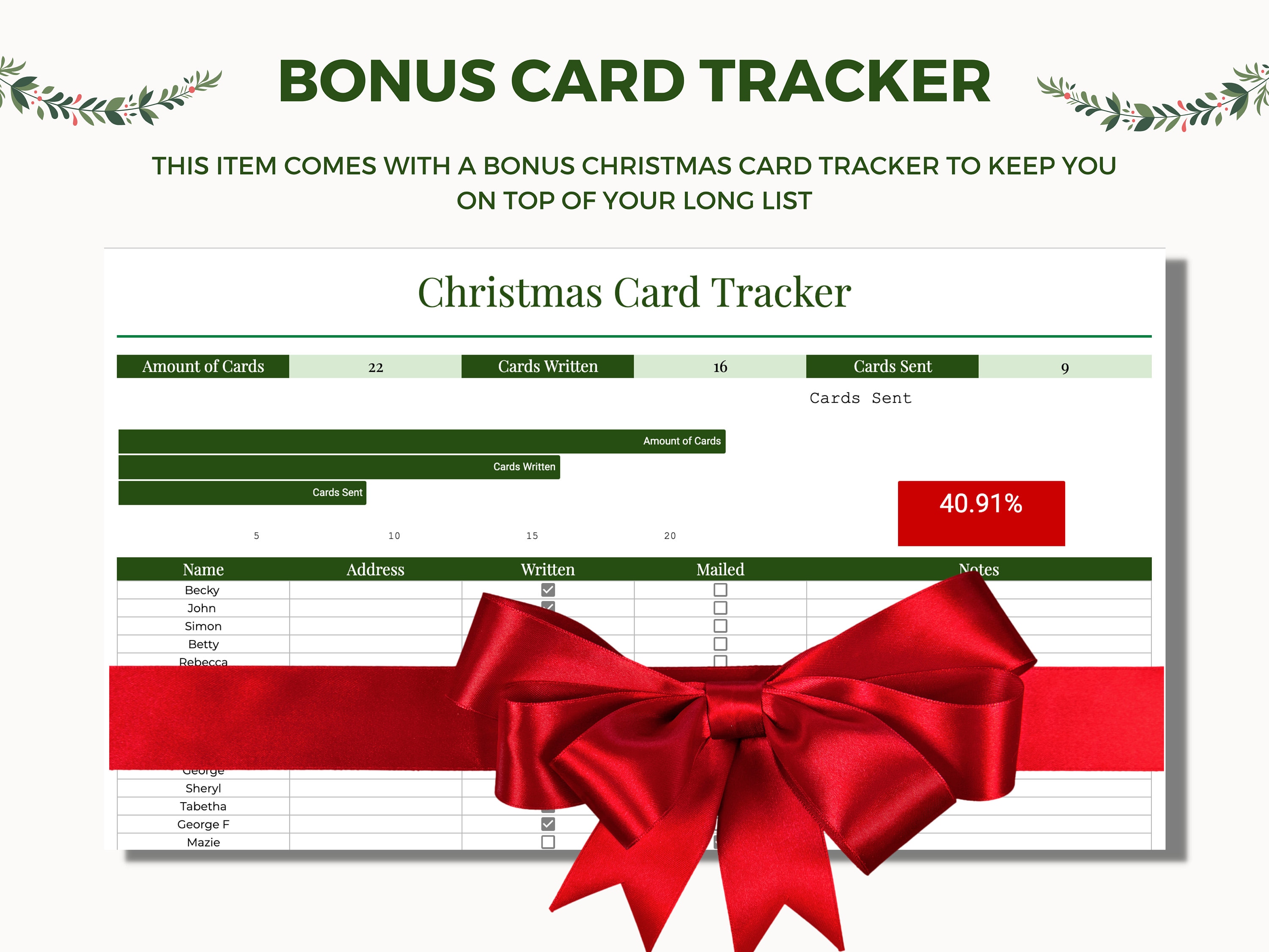 Christmas Gift Tracker & Budget Planner Template | Spreadsheet ...