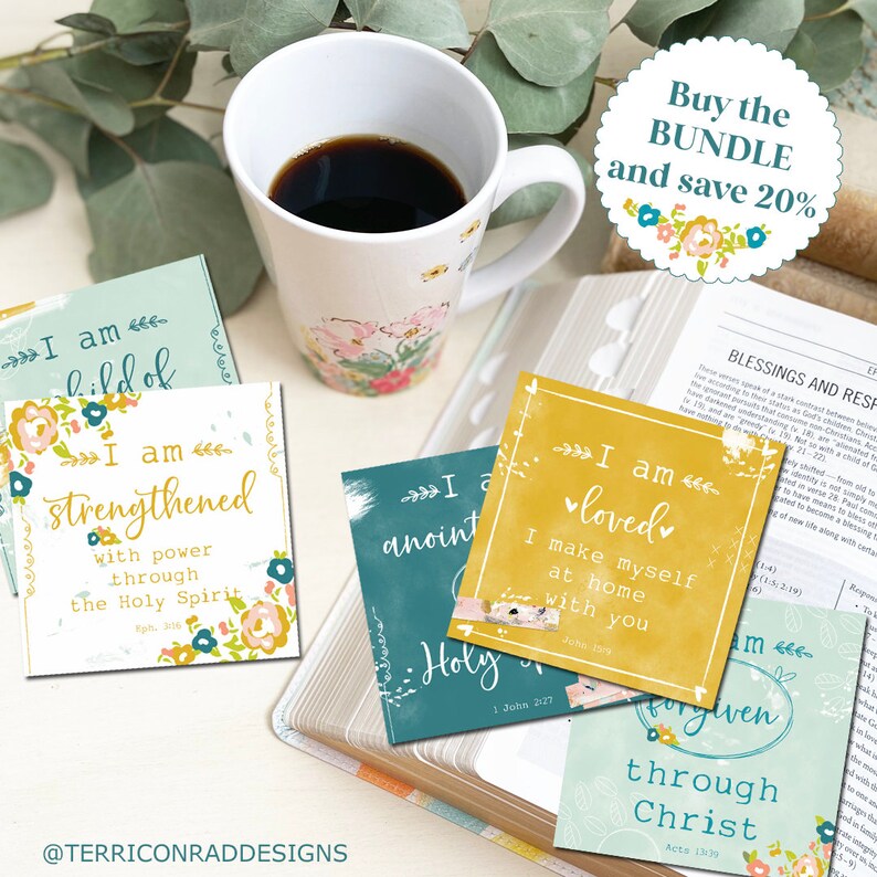 SCRIPTURE CARD BUNDLE, Digital Printable Scripture Cards, Identity in ...