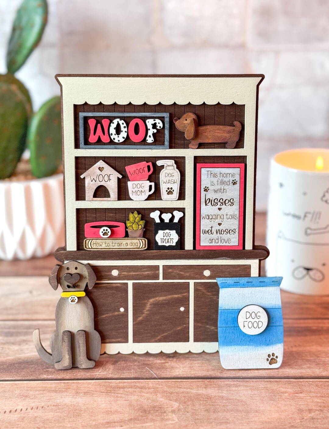 Dog Lover Mini Wood Hutch: Hand Painted Shelf Sitter or DIY Kit - Etsy