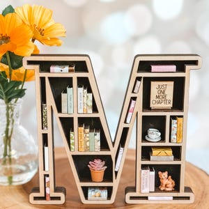 Letter Bookshelf: 3D Mini Book Display, Book Lover Gift - Etsy
