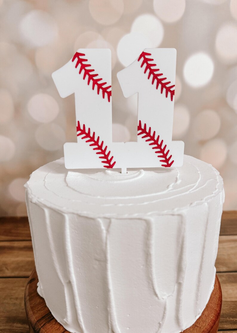 Baseball Number Cake Topper: Acrylic First Birthday Smash Cake - Etsy
