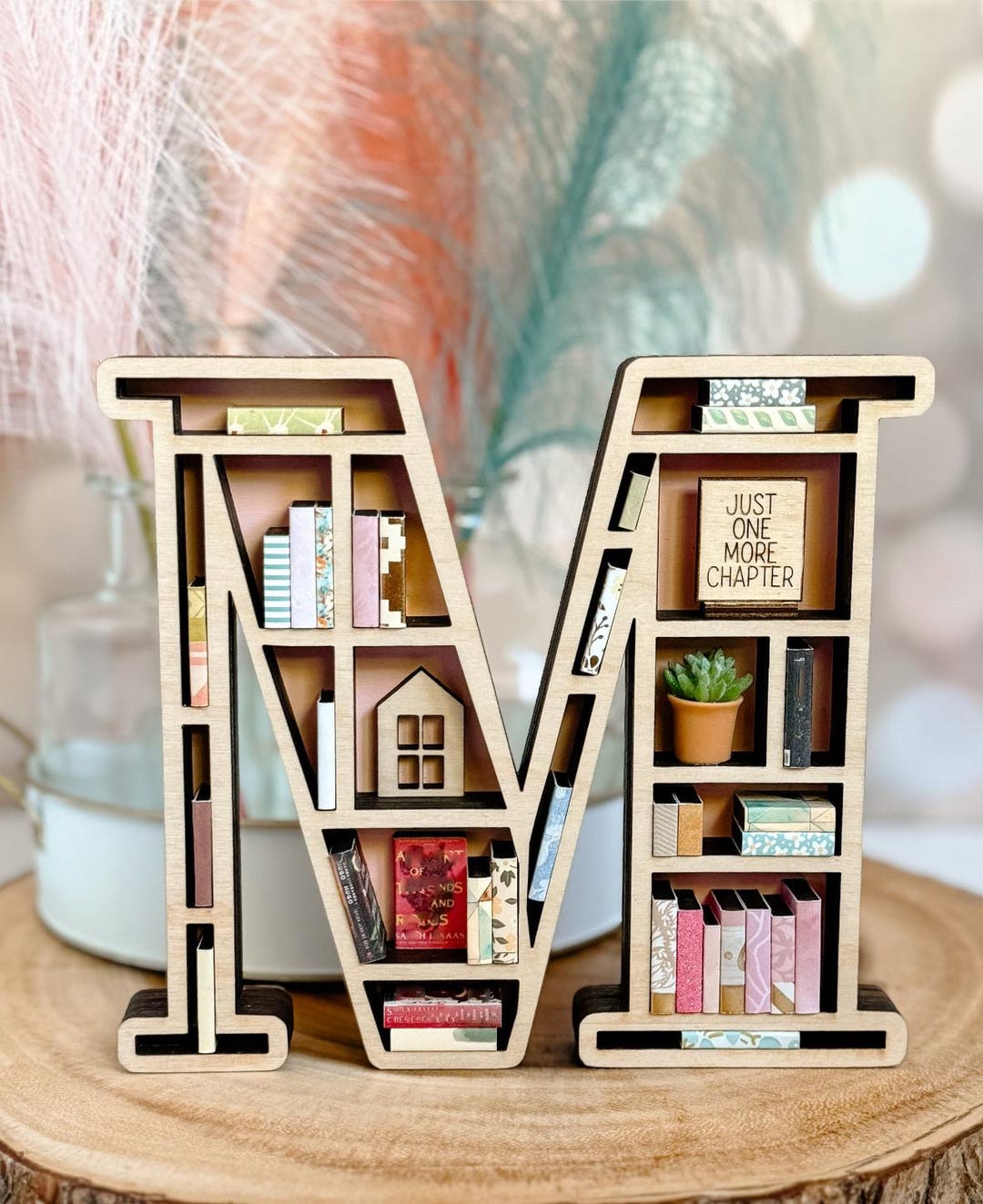 Letter Bookshelf: 3D Mini Book Display, Book Lover Gift - Etsy