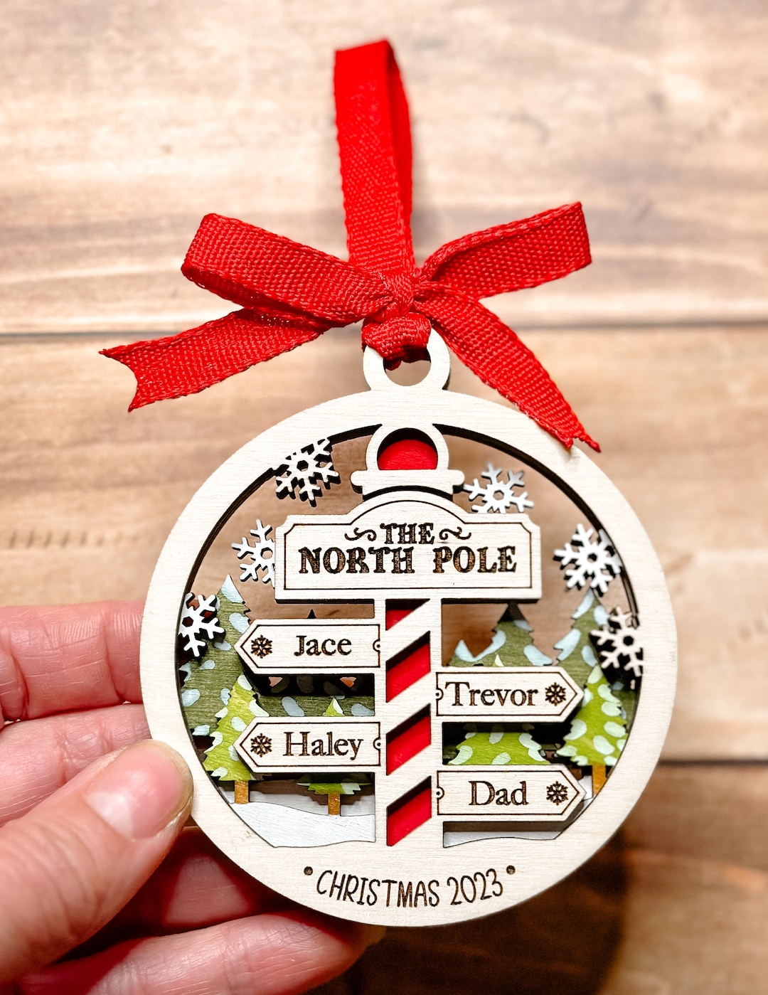 Family Christmas North Pole Ornament, Christmas Ornament, Candy Cane ...