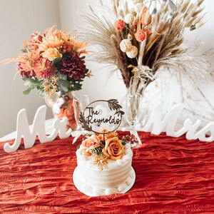 Floral Wreath Wedding Cake Topper, Wedding Cake Topper, Bridal Shower ...