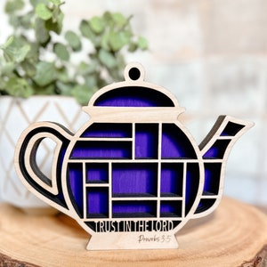 Mini Teapot Bookshelf, 3-D Wood Mini Bookshelf, Gift for Her, Book ...
