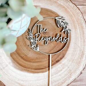 Floral Wreath Wedding Cake Topper, Wedding Cake Topper, Bridal Shower ...