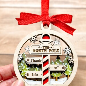 Family Christmas North Pole Ornament, Christmas Ornament, Candy Cane ...