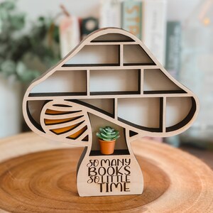 Mini Mushroom Bookshelf, 3-D Wood Mini Bookshelf, so Many Books, Book ...