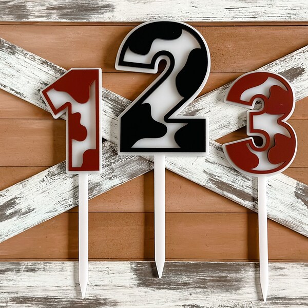 Cow Print Number - Etsy