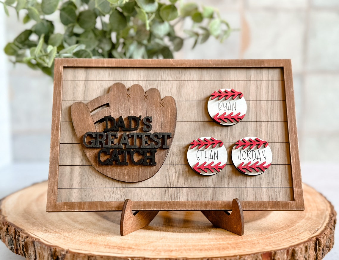 Baseball Fathers Day Frame Fathers Day Gift Gift for Dad - Etsy