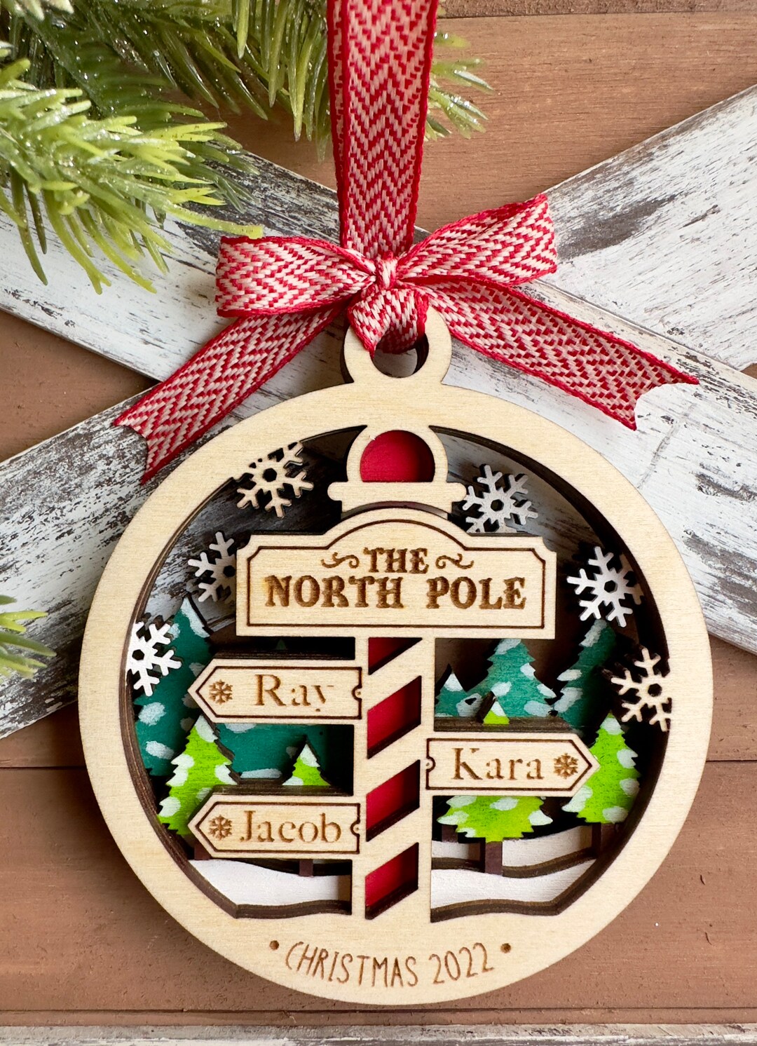 Family Christmas North Pole Ornament Christmas Ornament - Etsy