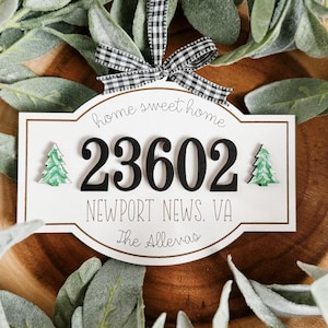 Zip Code Christmas Ornament, Hometown Holiday Decor, New Home Ornament ...