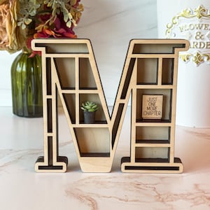 Letter Bookshelf: 3D Mini Book Display, Book Lover Gift - Etsy