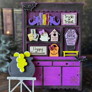 Halloween Mini Hutch DIY Kit: Spooky Shelf Sitter, Ghost & Potions - Etsy