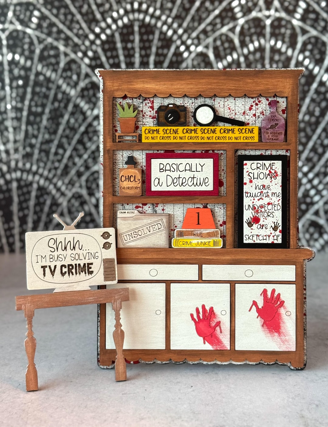 Crime Scene Junkie Mini Hutch: Murder Mystery Evidence Wall, Detective ...