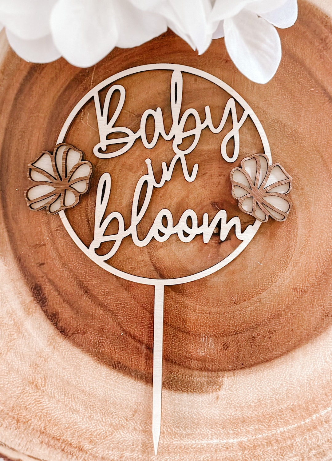 Baby in Bloom Cake Topper, Baby Shower Cake Topper, Gender Reveal ...