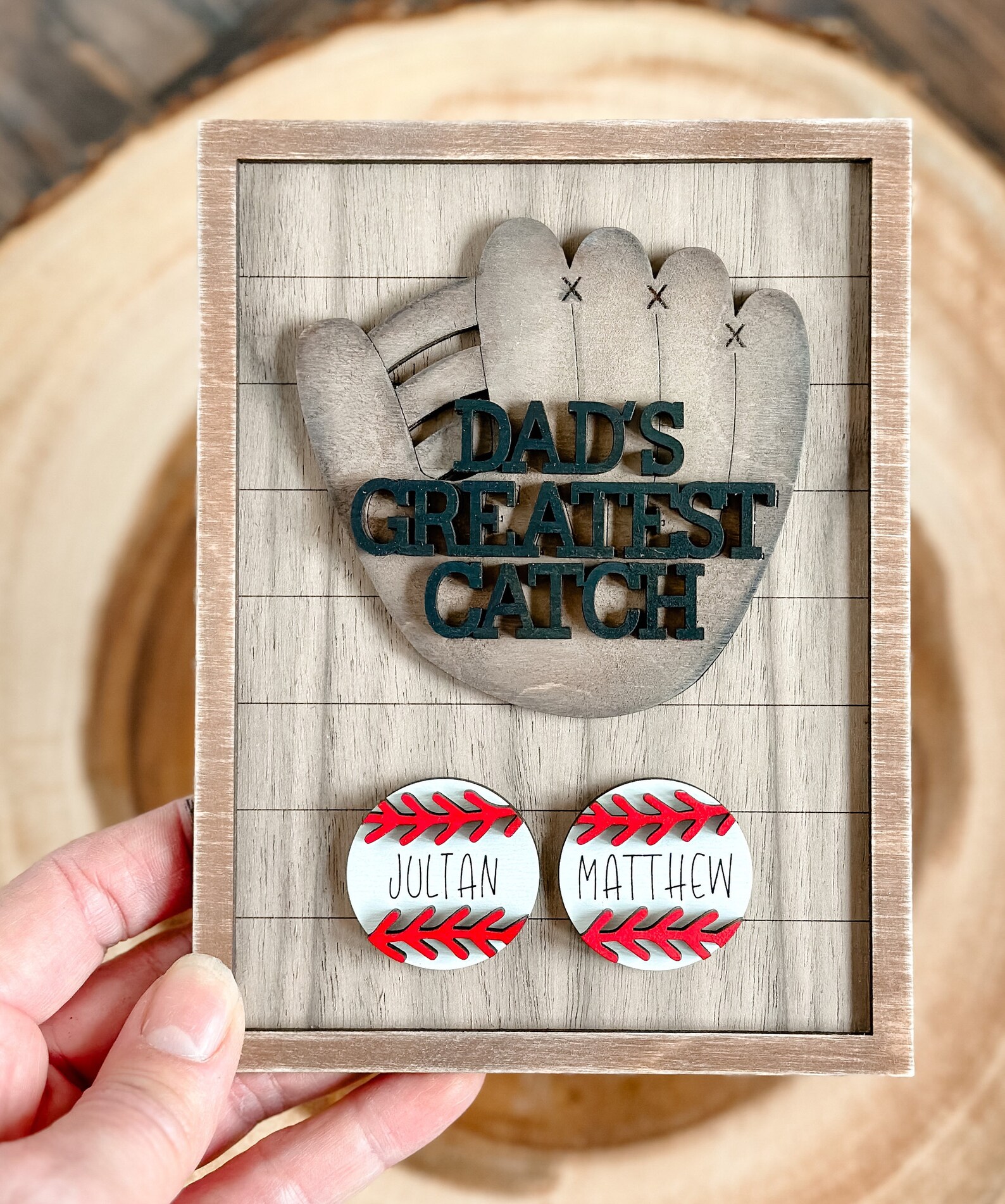 Baseball Fathers Day Frame Fathers Day Gift Gift for Dad - Etsy