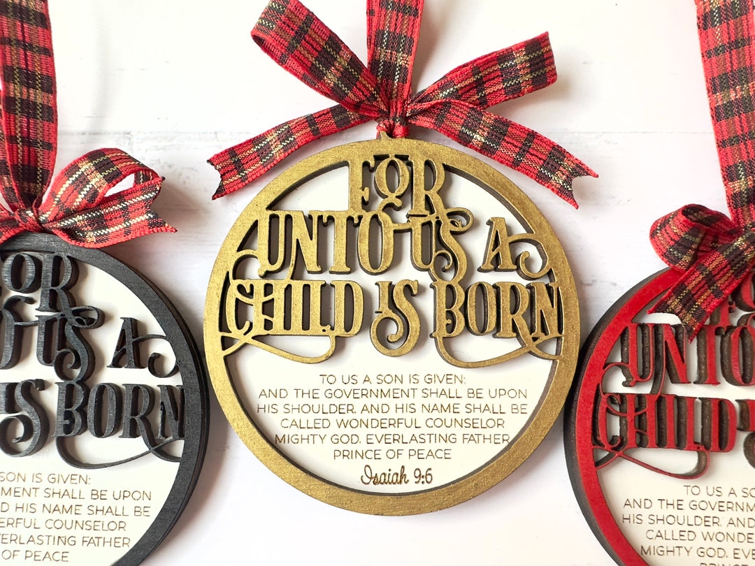 Christmas Ornaments for Unto Us A Child is Born Wood - Etsy