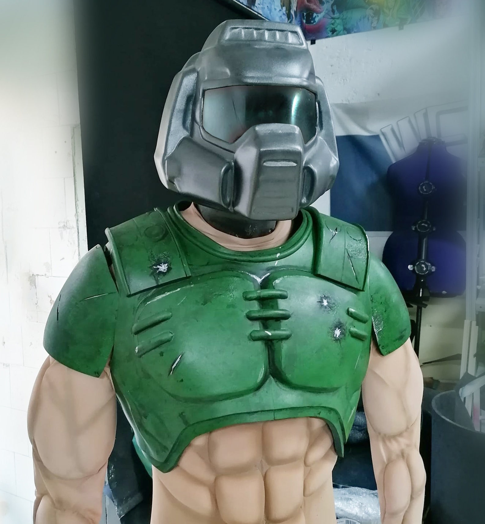Doomguy/ Doom Marine/ Doom Slayer Bundle Armor/ Muscle T-shirt & Helmet ...