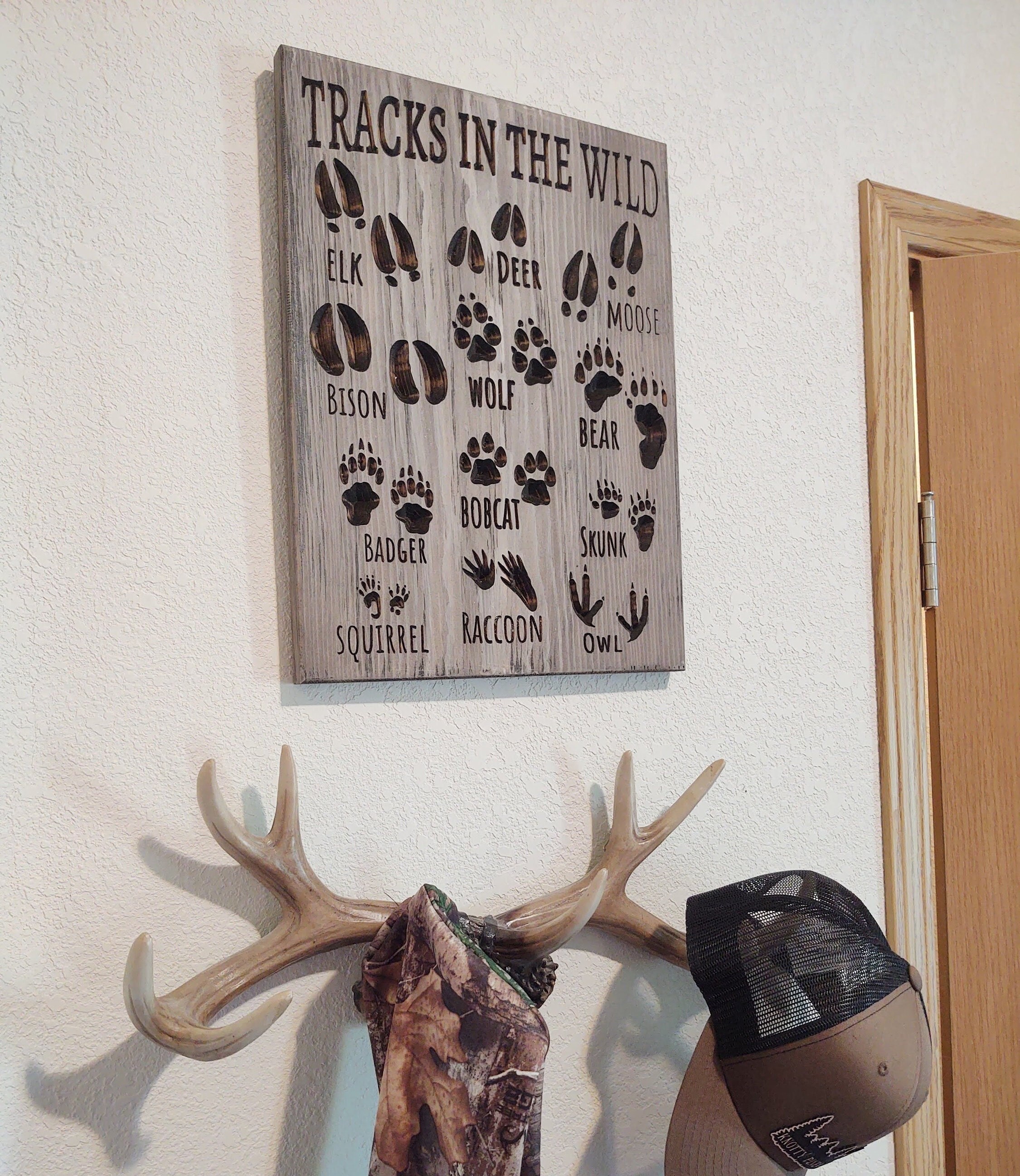 Adirondack Animal Tracks Carved Wood Sign - Etsy