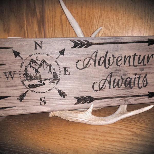 Adventure Awaits Sign - Etsy