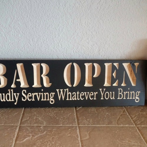 Proudly Serving Sign Home Bar Decor Home Bar Sign Custom - Etsy