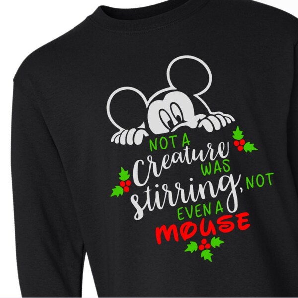 Not a Creature Was Stirring Mickey Mouse - Etsy