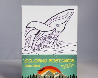 Adult Coloring Postcards - Etsy