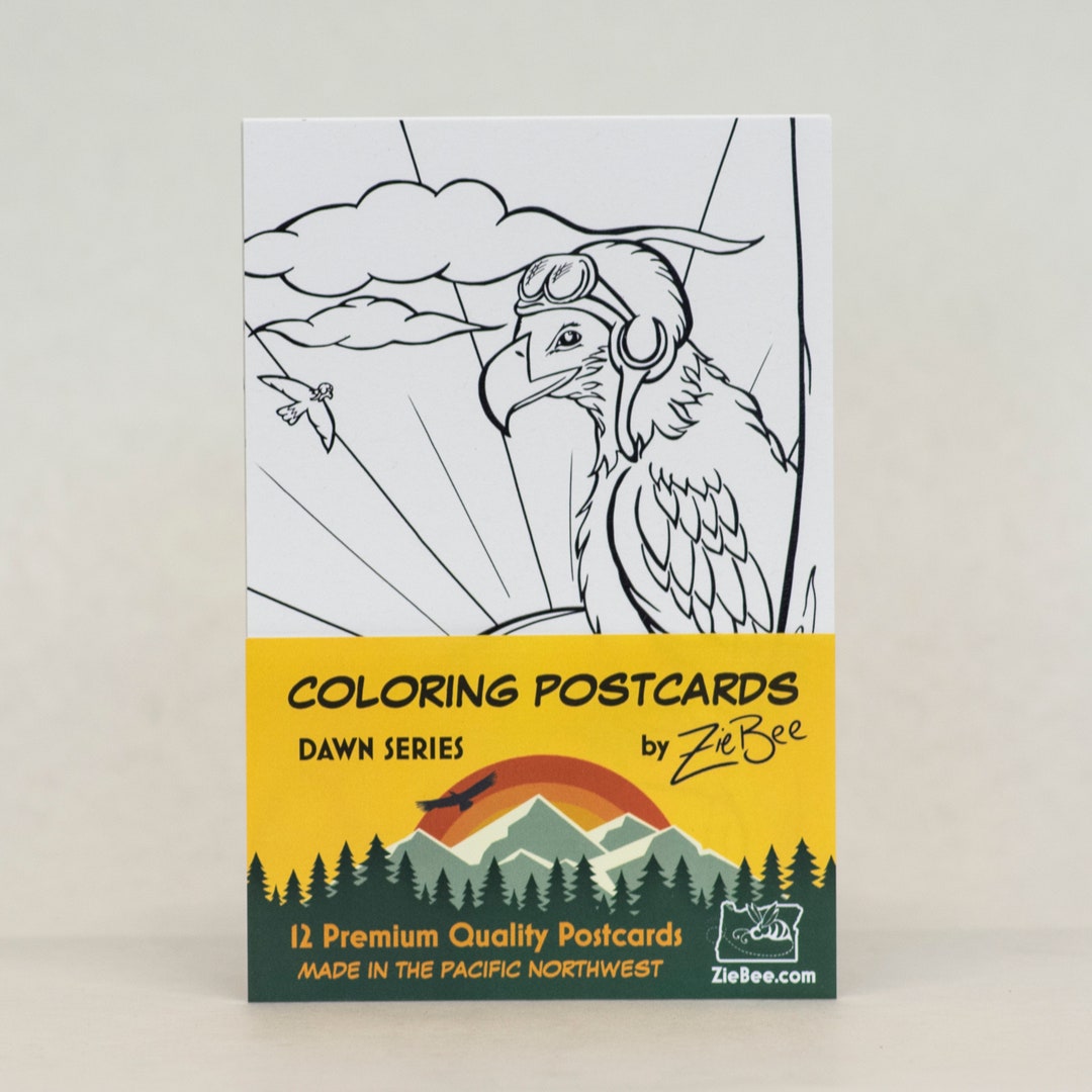 Coloring Postcards | 12 Pack | Animals & Playful Scenes | All Ages - Etsy